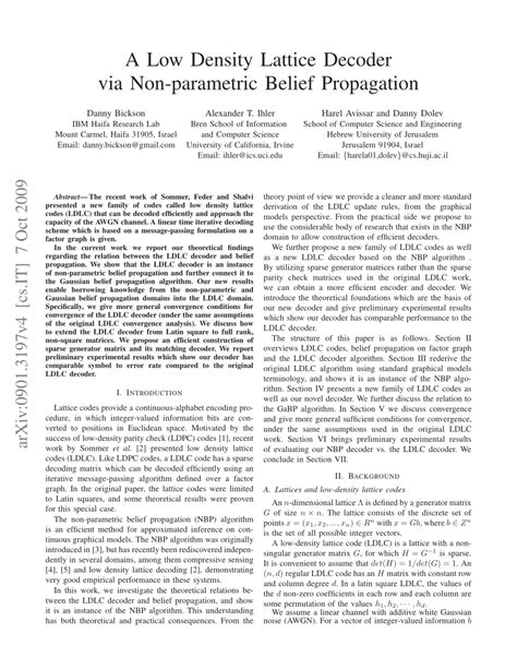 pdf a low density lattice decoder via non parametric belief propagation