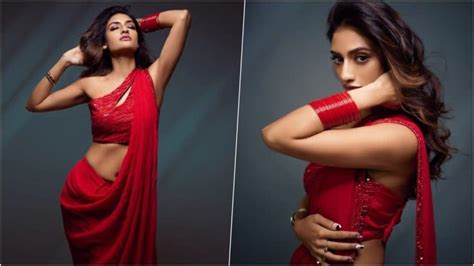 Nusrat Jahan In A Sexy Red Saree Is The Hottest Thing You Will See Today Check Out Bengali