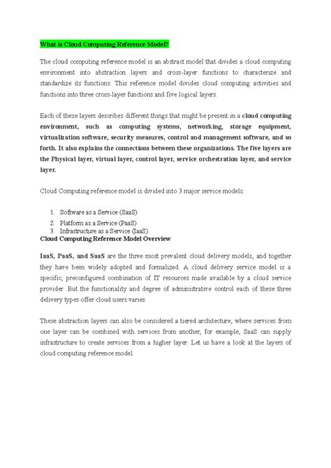 Cc Cloud Computing 🖥 What Is Cloud Computing Reference Model The