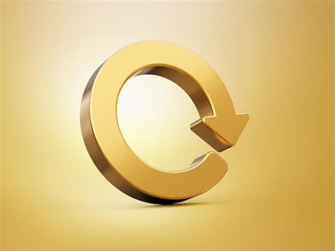 Premium Photo Golden 3d Reload Icon Isolated On Gold Background