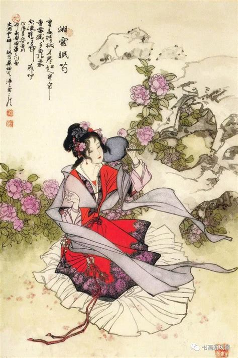 晴雯手绘 晴雯安雯 晴雯画 大山谷图库