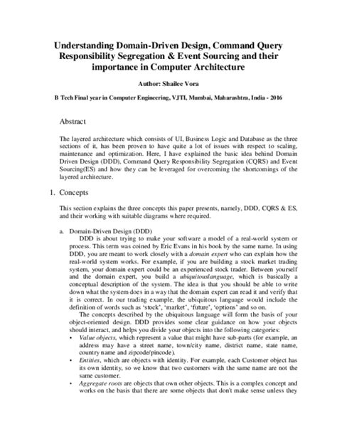 Pdf Understanding Domain Driven Design Command Query Responsibility