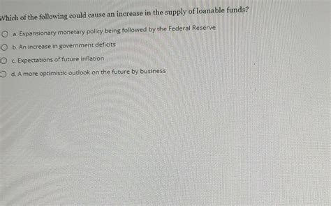 Solved Which Of The Following Could Cause An Increase In The