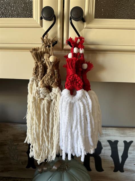 Its Santa Each Santa Has A Macrame Hat And A Long Flowing Beard Attached To A Small Wooden Hoop