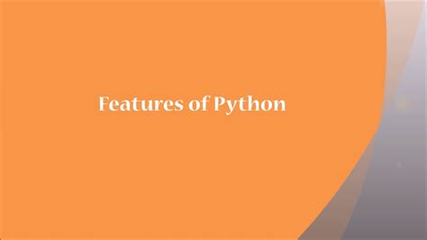 Features Of Python Python Programming Vhnsnc Autonomous Youtube