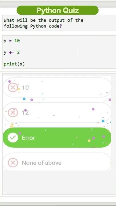 Python Quiz Python Exercise Learn Python Python Shorts Quiz Shorts Python Ytshorts