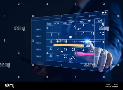 work planning and business project management concept virtual calendar