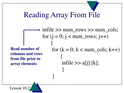 Ppt Chapter 10 Multi Dimensional Numeric Arrays Powerpoint