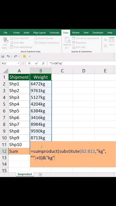 Sumproduct And Substitute Functions In Excel Excel Formulas Excel