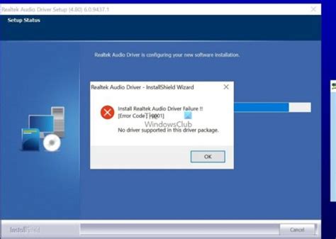 Install Realtek Audio Driver Failure Error Code No Driver Supported In This Driver Package