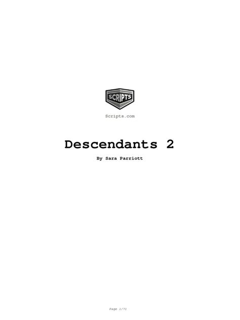 Descendants 2 2017 Pdf Poetry