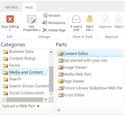 how to create a content editor web part page in sharepoint