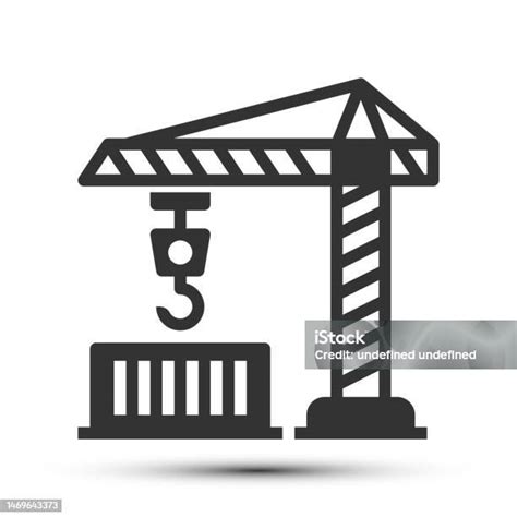 흰색 배경에 간단한 크레인 솔리드 아이콘 산업 크레인 및 리프트 관련 개념 강철에 대한 스톡 벡터 아트 및 기타 이미지 강철 개발 건설 기계류 Istock