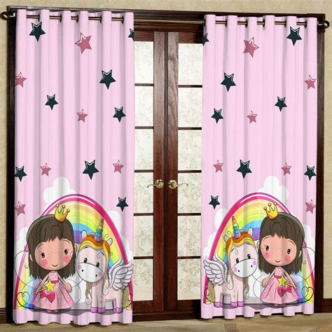 قیمت و خرید پرده مدل دختر اسب تک شاخ هازان پانچی کد 4387a سایز 140x200