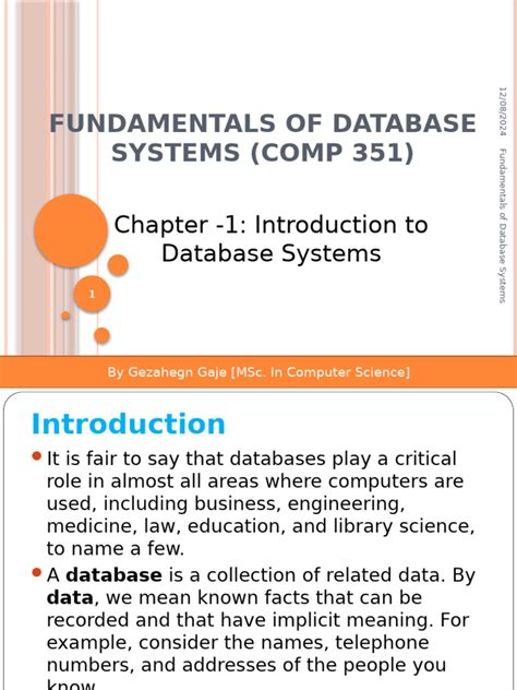 Fundamentals Of Database Systems Chapter 1 Introduction To Dbss Dt 2024 10 08 11 51 06 Pdf