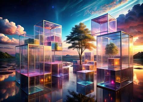 Unveiling The Multiverse Exploring The Unseen Dimensions Through Translucent Forms Stock