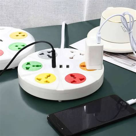 Universal Socket With Big Round Disc With USB With Cable And Multifunctional British Standard