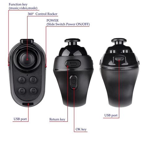 Wireless Bluetooth Finger Game Controller Handle Adapter Mouse Selfies Switch Pages Function