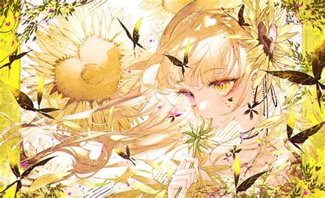 插画师majamari的向日葵插画图片 BoBoPic
