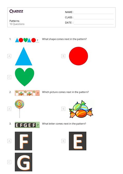 50 Shape Patterns Worksheets For Kindergarten On Quizizz Free And Printable