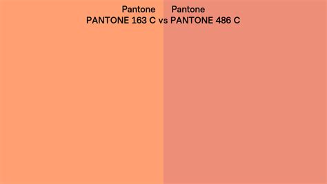 Pantone 163 C Vs Pantone 486 C Side By Side Comparison