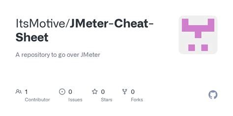 Github Itsmotive Jmeter Cheat Sheet A Repository To Go Over Jmeter