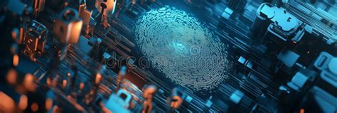 Close Up Of A Digital Fingerprint On A Microchip Symbolizing Cyber