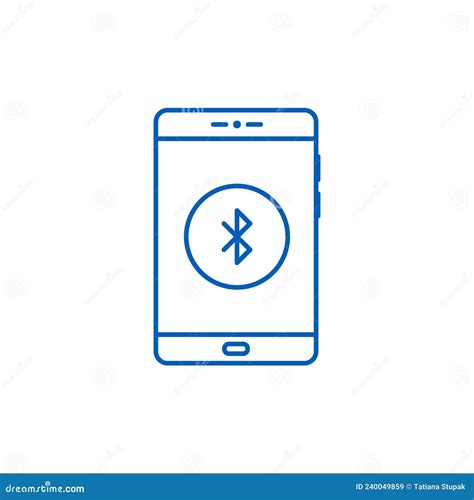 Smartphone With Bluetooth Line Icon Outline Vector Sign Connection Concept Editorial Stock