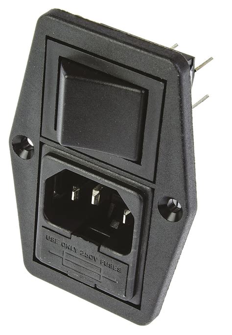 Bulgin C14 Panel Mount IEC Connector Male 10A 250 V Fuse Size 5 X 20mm RS Components Indonesia