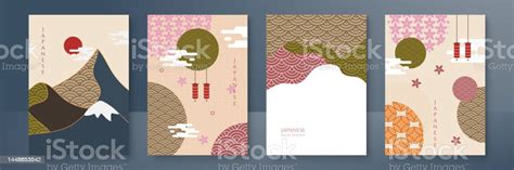 선 물결 패턴 벡터가 있는 일본 배경 기하학적 패턴이 있는 추상 템플릿입니다 오리엔탈 스타일의 산 레이아웃 디자인 벡터 그래픽