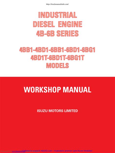 Isuzu 4bb1 6bb1 4bd1 4bd1t 6bd1t 6bg1t 6bd1 6bg1 Diesel Engine