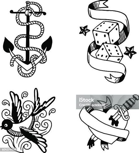 Alte Vintage Tattoo Vektor Illustration Stock Vektor Art Und Mehr Bilder Von Alt Alt