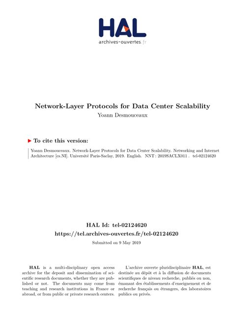 Pdf Network Layer Protocols For Data Center Scalability