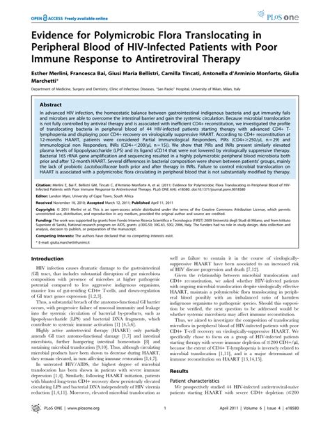 Pdf Evidence For Polymicrobic Flora Translocating In Peripheral Blood