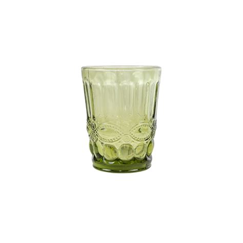 Boho Water Glasses Green Elderberry Event Hire