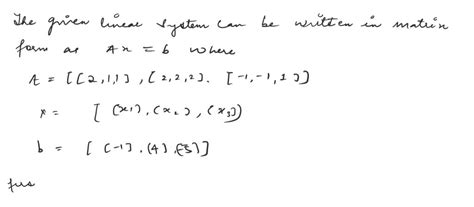 solved consider the following linear system of equations x2 3x3 0 with