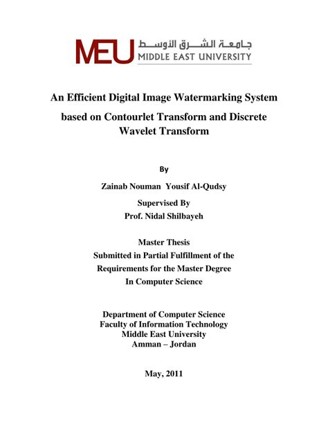 Pdf An Efficient Digital Image Watermarking System Based On Contourlet Transform And Discrete