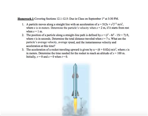 solved 1 a particle moves along a straight line with an