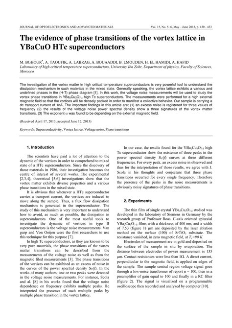 Pdf The Evidence Of Phase Transitions Of The Vortex Lattice In Ybacuo Htc Superconductors