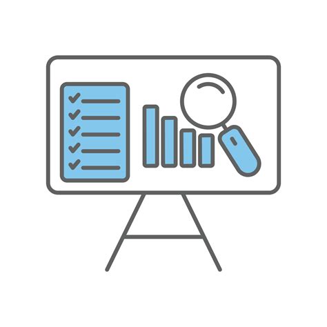Presentation Board Icon Illustration Icon Related To Project Management Flat Line Icon Style