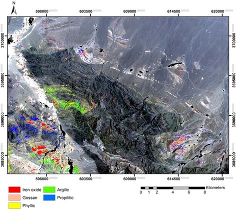 Hydrothermal Alteration Zones On Oli Image Rgb 432 Download Scientific Diagram