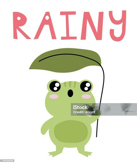 개구리의 귀여운 만화 그림입니다 문자 비오기 귀여운 벡터 일러스트레이션 개구리 낙서 스타일 동기 부여 비문을 가진 개구리 간단한 평면 벡터 만화 그림 Eps 가공의 인물에