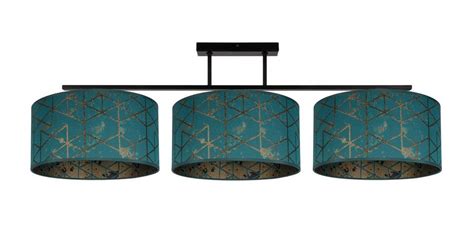 Licht Erlebnisse Deckenleuchte Birno Ohne Leuchtmittel Metall Stoff E27 Schwarz Grün 3 Flammig