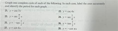 solved graph one complete cycle of each of the following in
