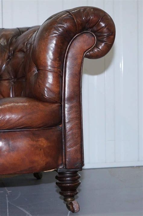 Victorian James Jas Shoolbred Chesterfield Sofa Fully Stamped Circa
