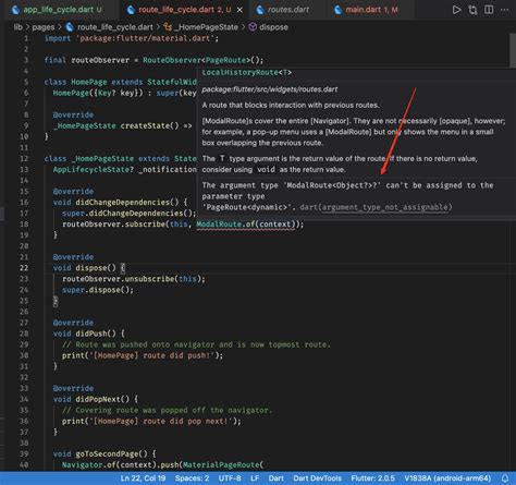 The Argument Type ModalRoute Can T Be Assigned To The Parameter Type PageRoute Issue