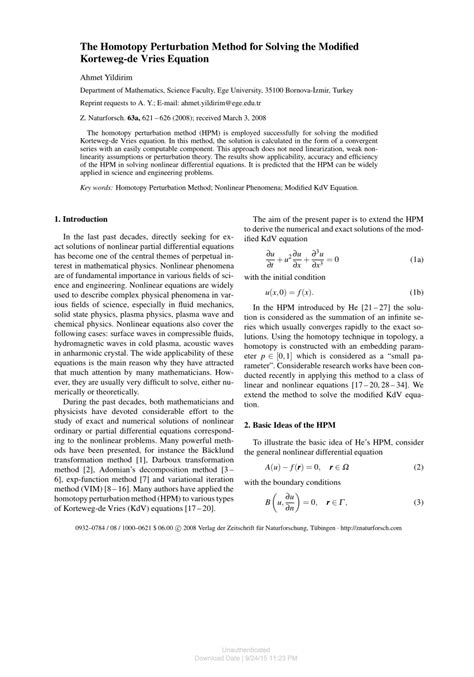 Pdf The Homotopy Perturbation Method For Solving The Modified Korteweg De Vries Equation