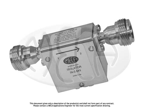 Rf Isolator In 0849 10 Watts N Female 0698 1000 Ghz — Meca