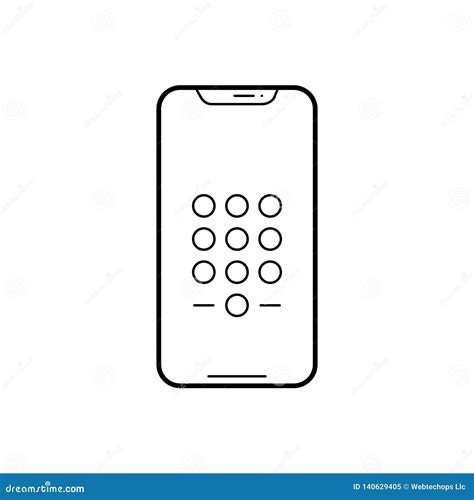 Black Line Icon For Passcode Enter And Login Stock Vector Illustration Of Passcode Symbol