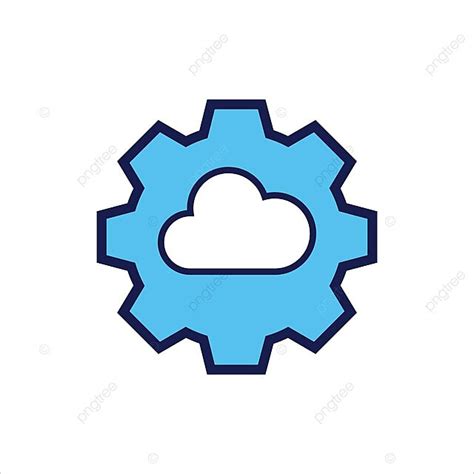 Cloud Computing Settings Icon With Cloud Symbol Vector Illustration